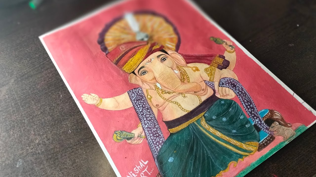 Lal bag ka Raja 🫡Ganpati Drawing Complete work //Step by step drawing ...