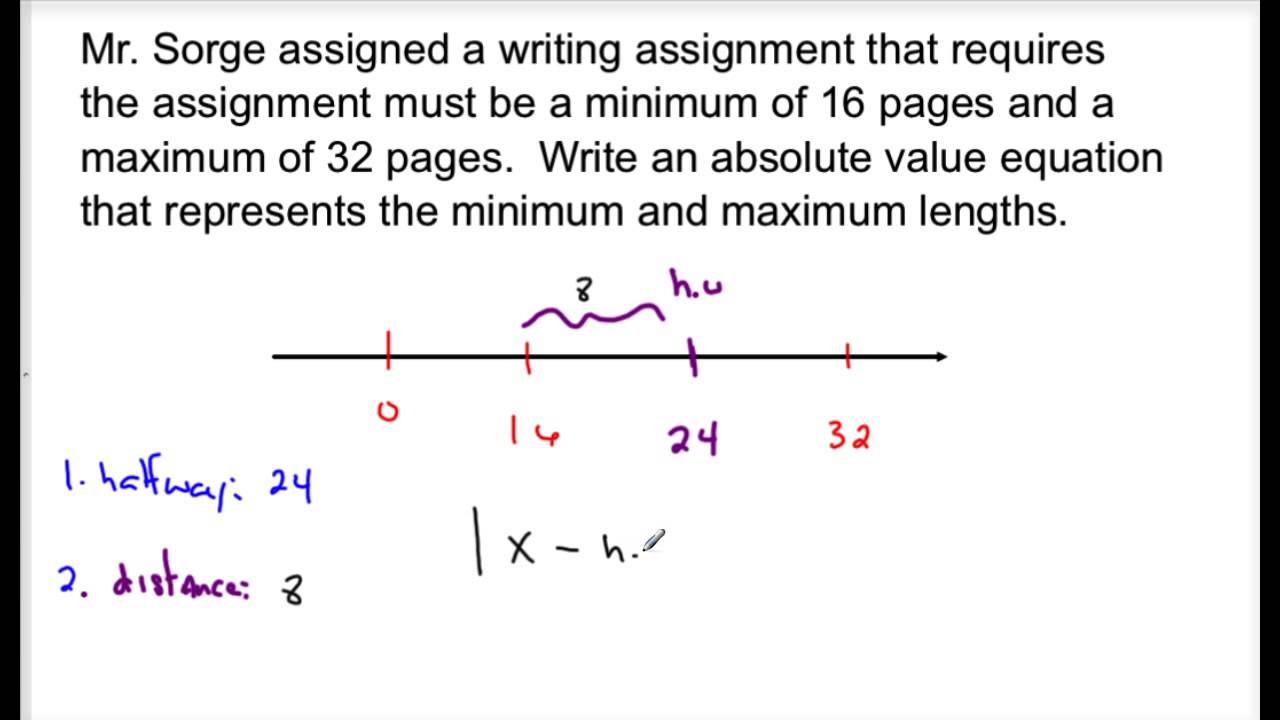 Wrting Absolute Value and Solving with 2 Abs. Value Signs - YouTube