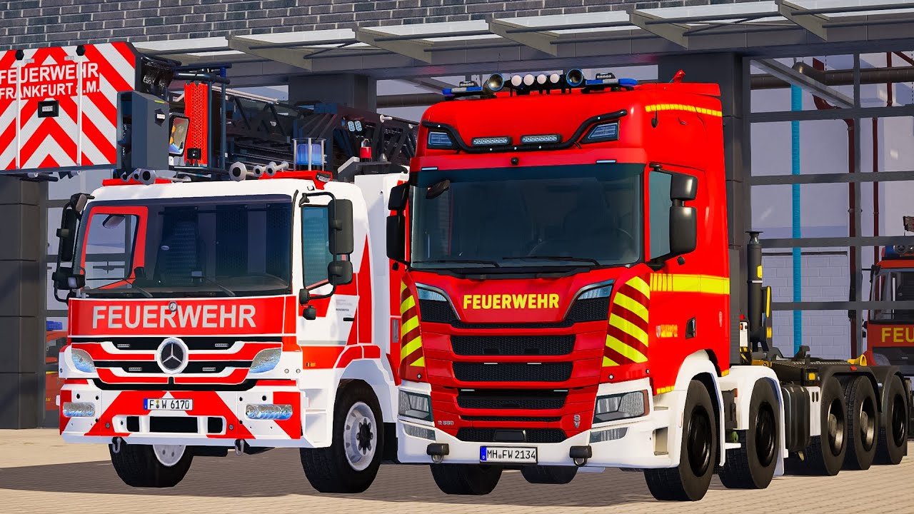 Emergency Call 112 - Frankfurt Swap Body Vehicle and Fire Brigade Truck ...