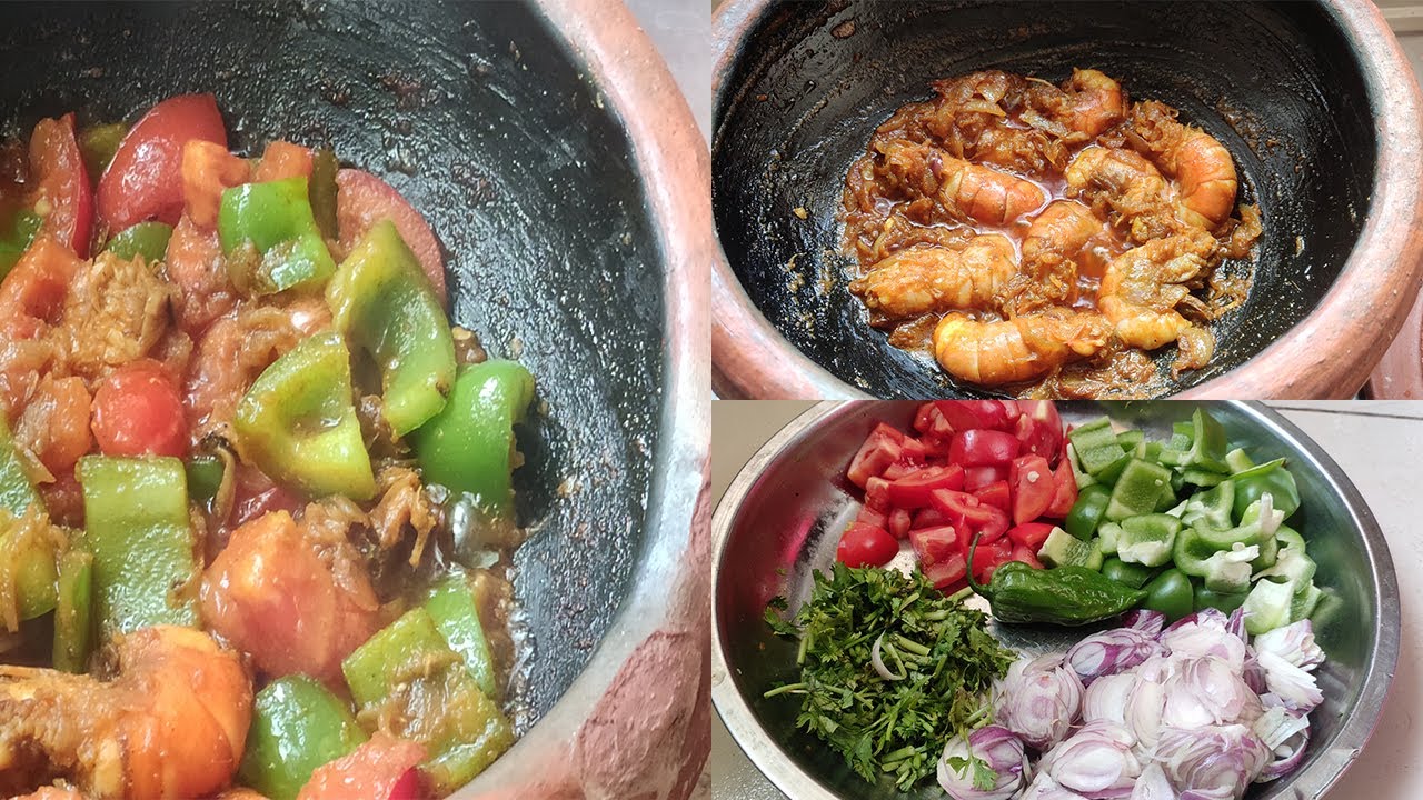 Matir Harite Pora Matir Shade o Gondhe Mojadar Chingri Capsicum Recipe ...