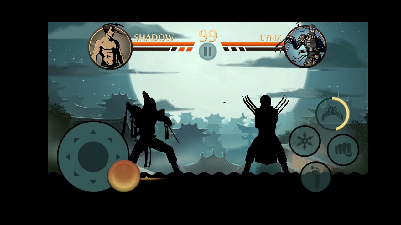 Shadow fight 2 fight with first boss lynx - YouTube