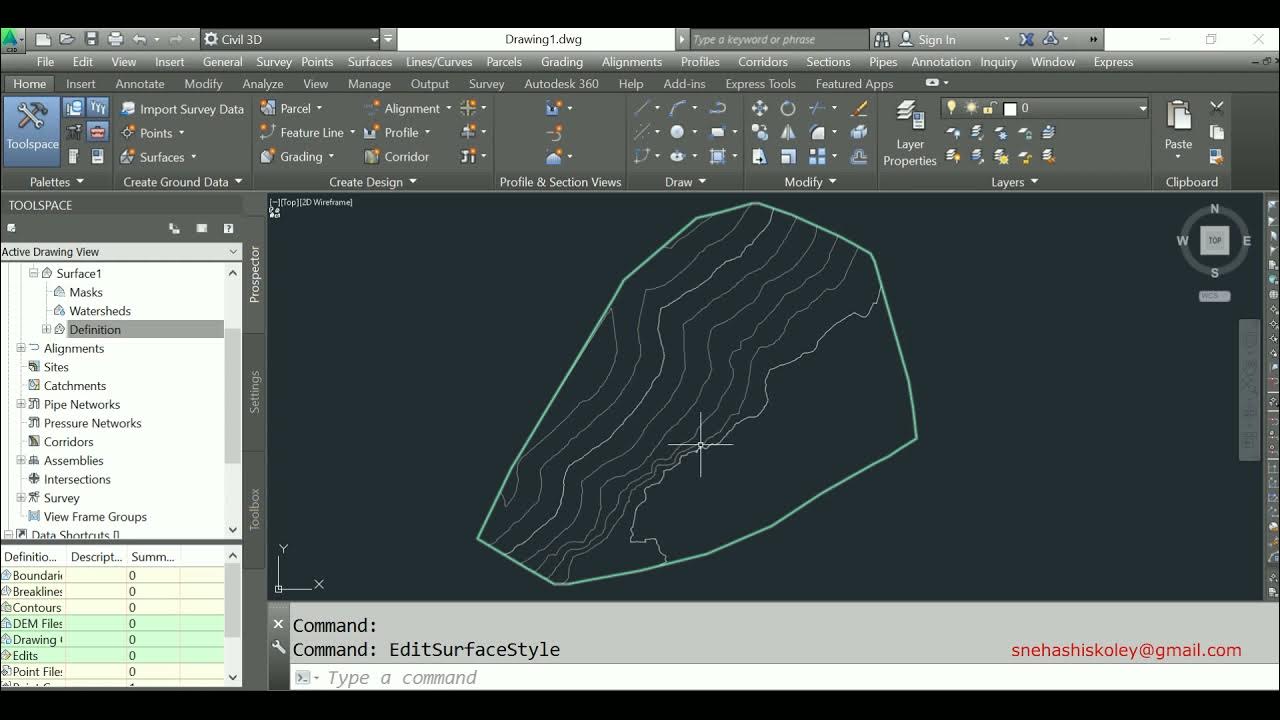 Export Civil 3D Contour Lines to AutoCAD - YouTube