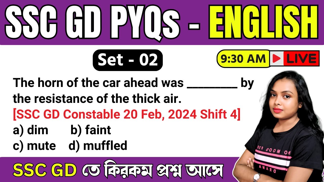 SSC GD Previous year questions: English - 2 | SSC GD Preparation | SSC ...