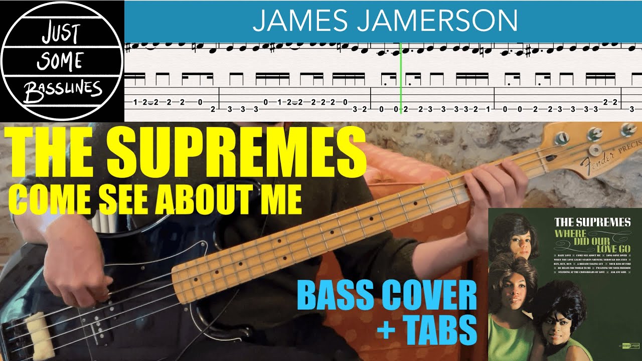 James Jamerson // The Supremes - Come See About Me // BASS COVER + TABS ...