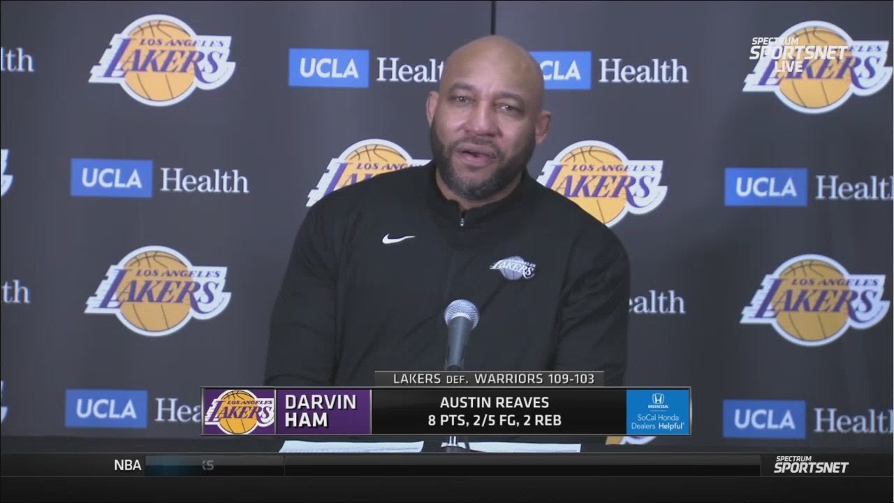 Darvin Ham Postgame Interview | Los Angeles Lakers beat Golden State Warriors 109-103 - YouTube