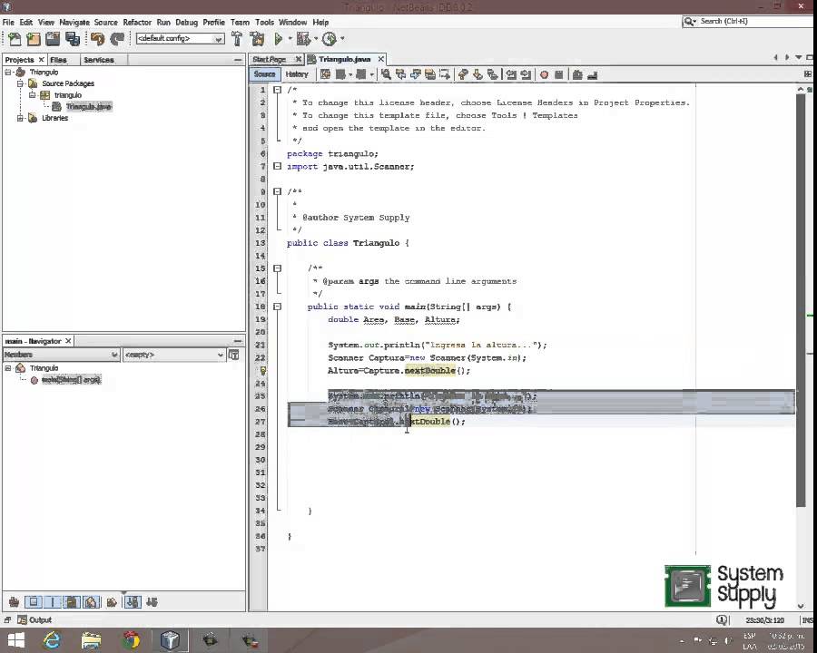 Programa en Java/Netbeans Para Calcular el Area de un Triangulo - YouTube