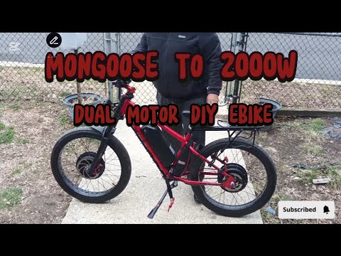 MONGOOSE BRUTUS Converted TO DIY 2000w DUAL MOTOR E-BIKE - YouTube