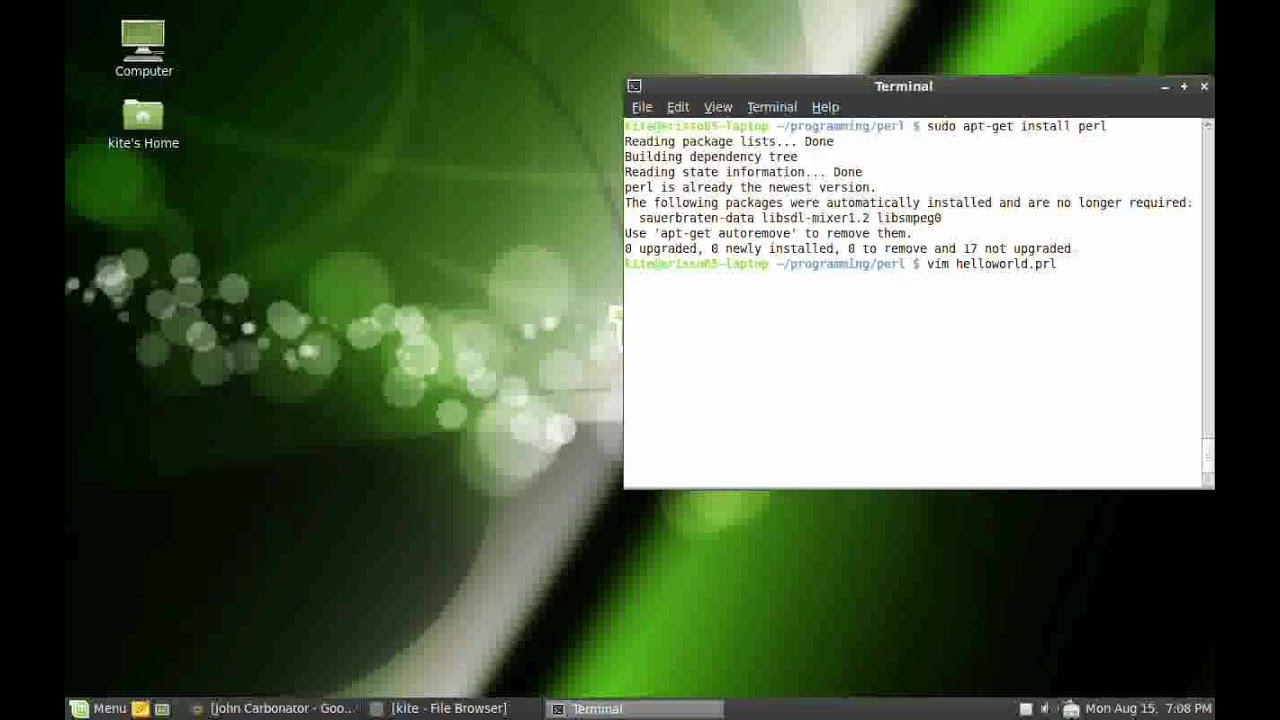 Intro to Perl Part 1: About Perl and Hello World - Pastelinux - YouTube
