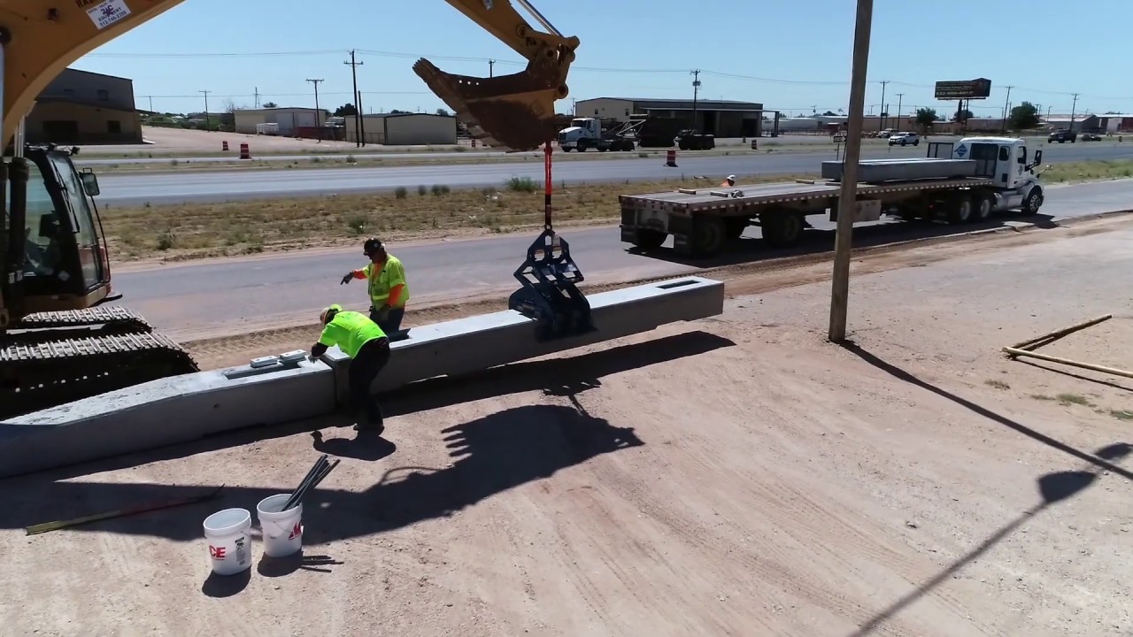 Texas Low Profile Barrier Wall Placement - Kenco - YouTube