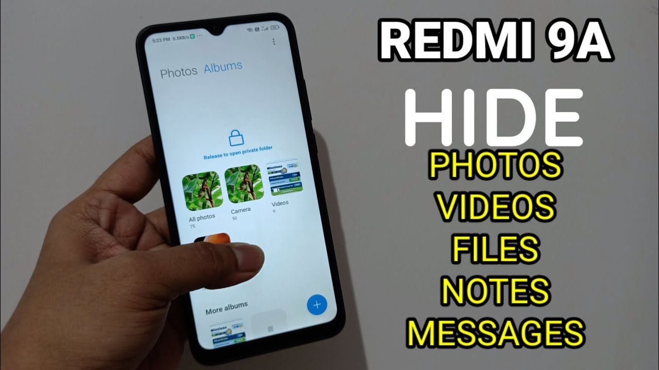 Redmi 9A : Hide Photos, Videos, Files, Messages, Notes - YouTube