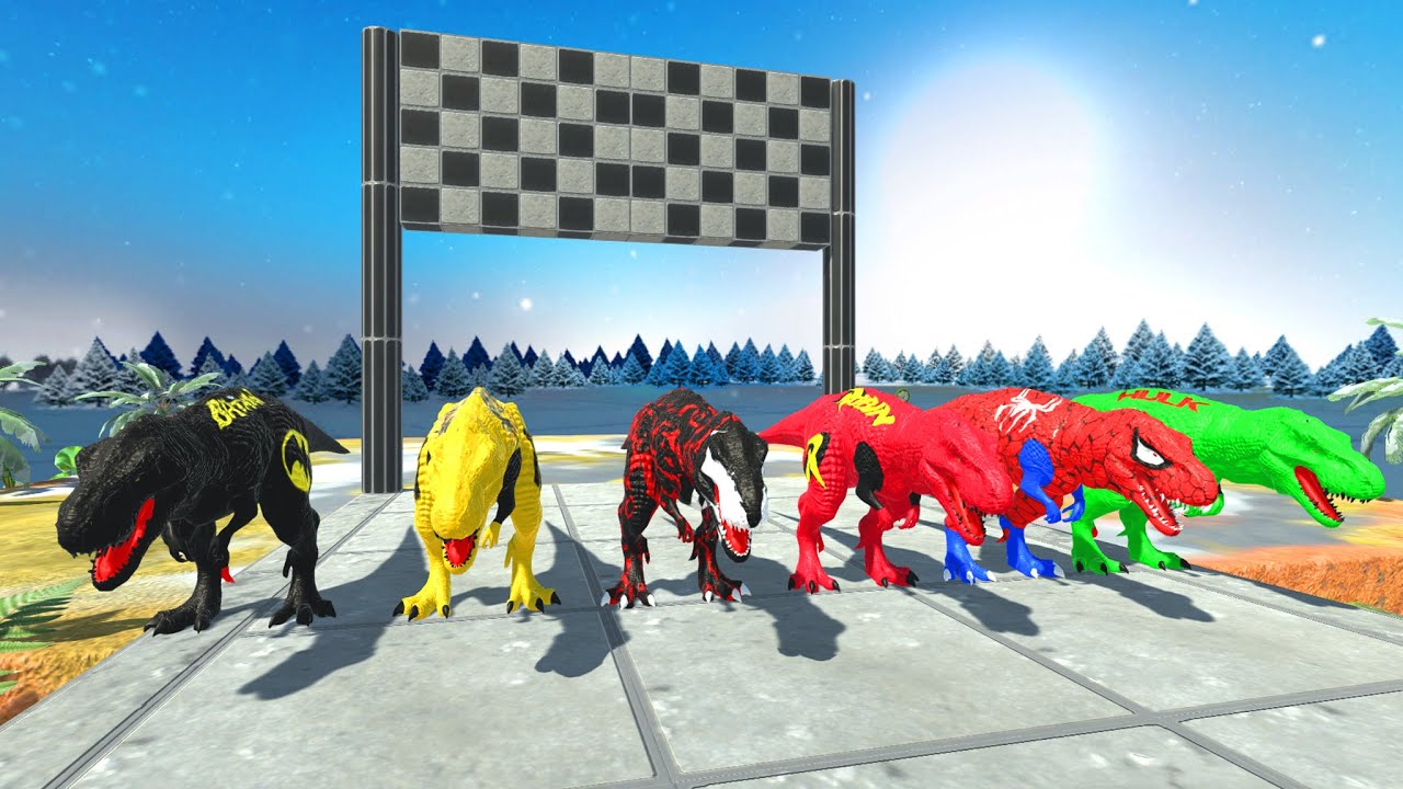 Dino Racing X6 T-rex :Batman ,Robin,Yellow, Lavadino, Spiderman, Hulk ...