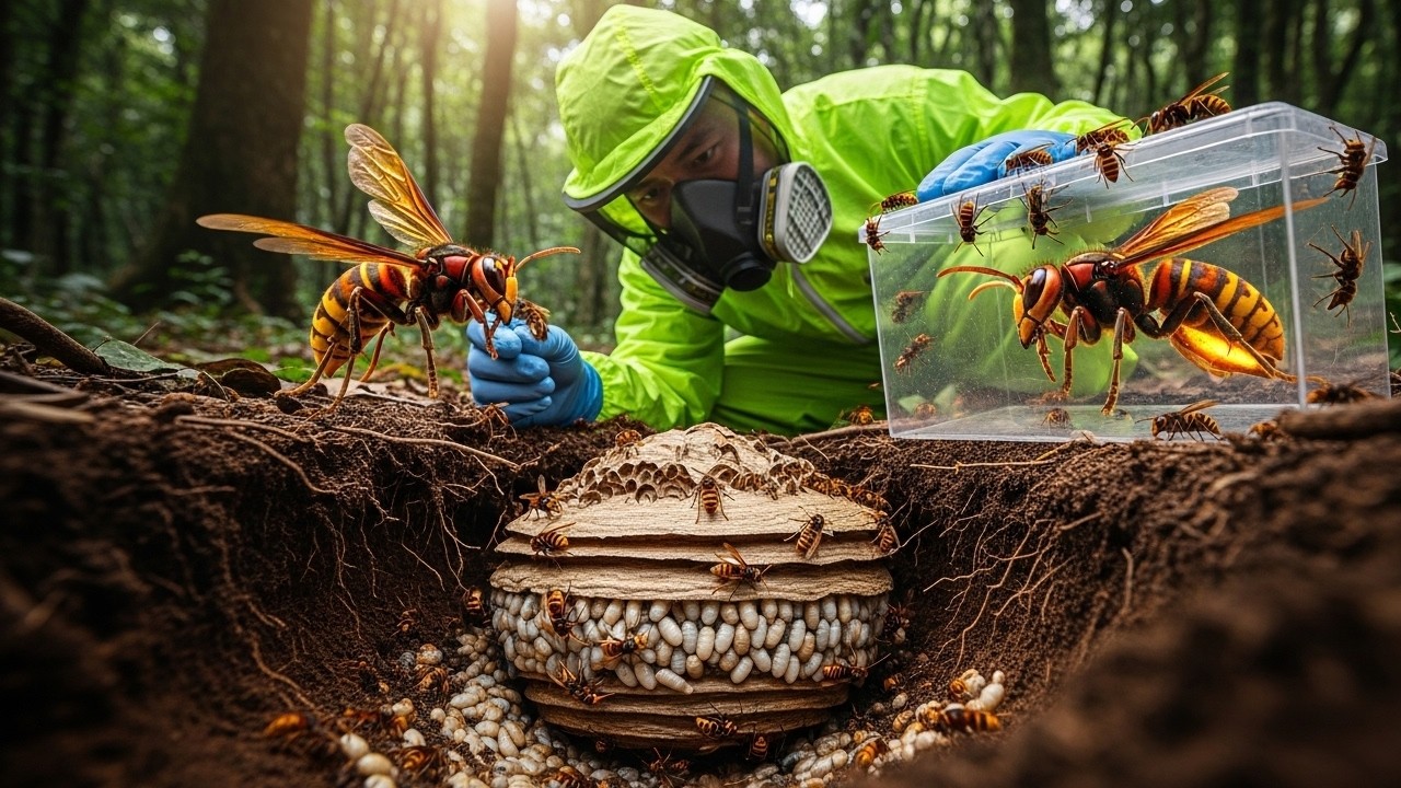 Giant Wasp Removal: Capturing the Queen Wasp - Dealing with Wasp Swarms ...