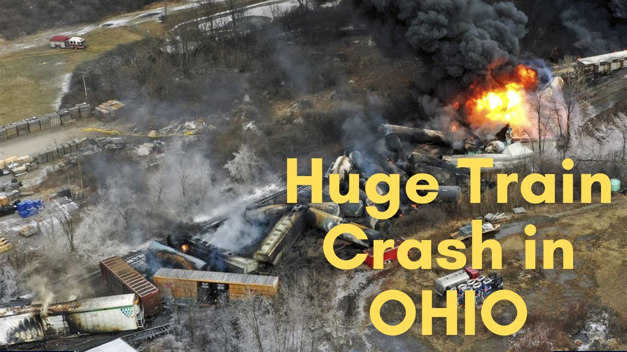 Ohio evacuated after big chemical fire caused by train derailment - YouTube