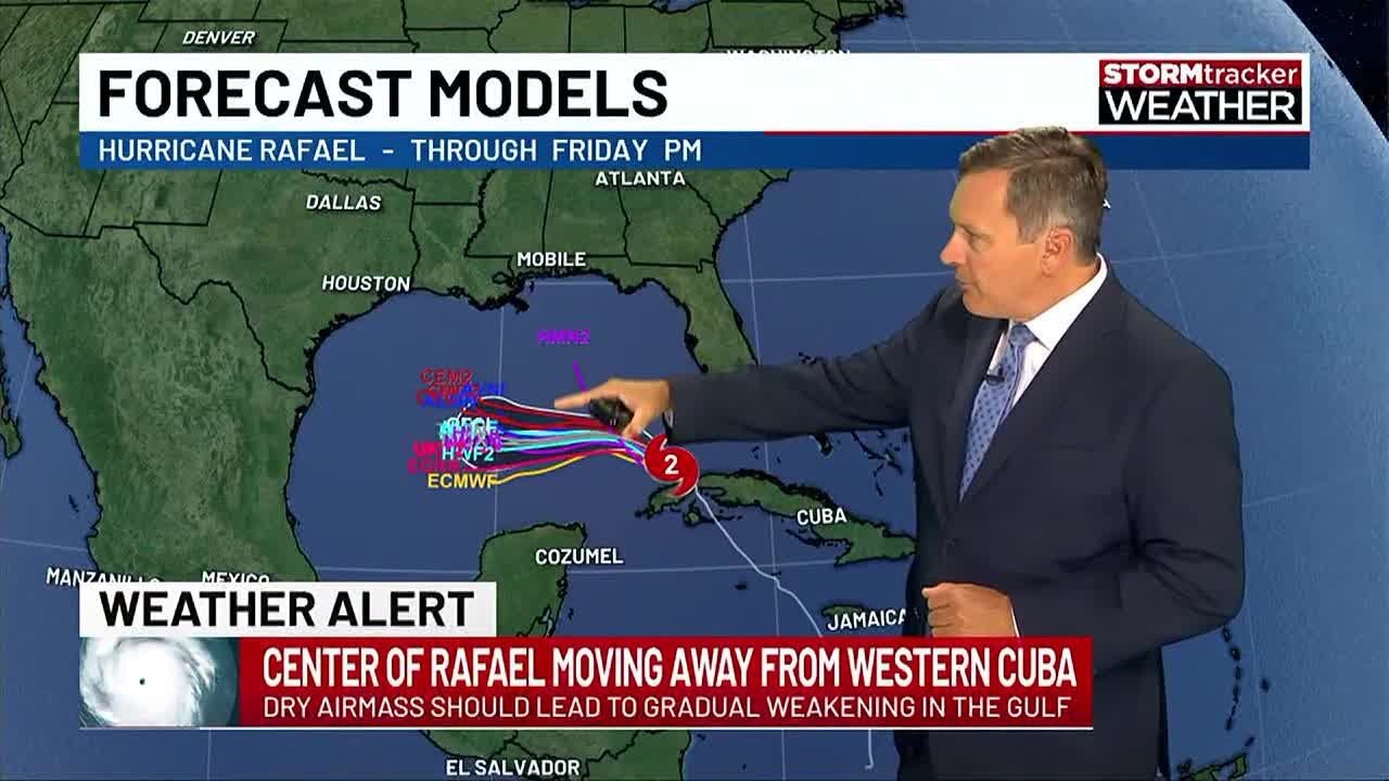 Tracking Rafael in the southern Gulf - YouTube