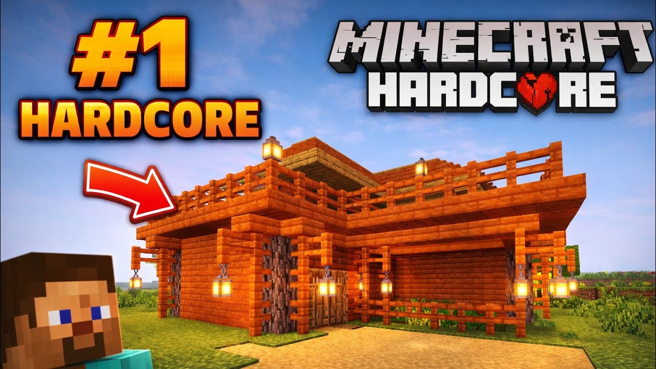Minecraft Hardcore #1 | Building My First House & Getting Full Iron ...