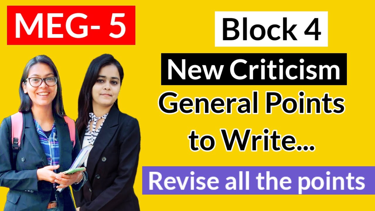 Block 4, New Criticism, Meg-5 , IGNOU MA, IA Richards, Wimsatt, Cleanth ...