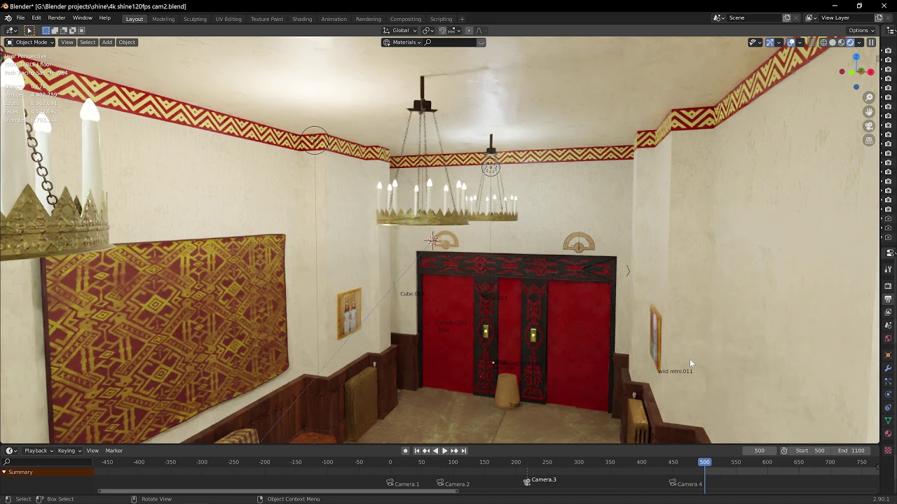 How it looks in viewport The Shining "Elevator scene" in Blender 3D ...