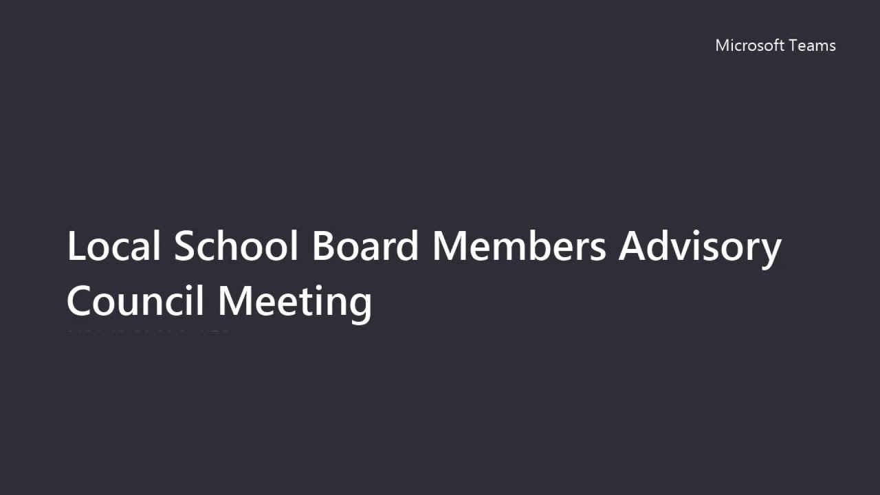Local School Board Members Advisory Council – February 29, 2024 - YouTube