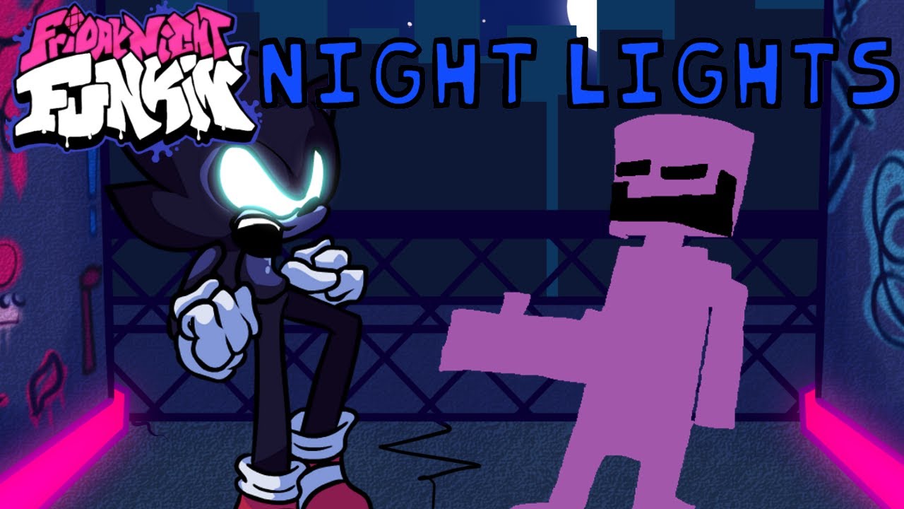 FNF Night Lights but Dark Sonic and Purple Guy sings it! | VS Cassette ...