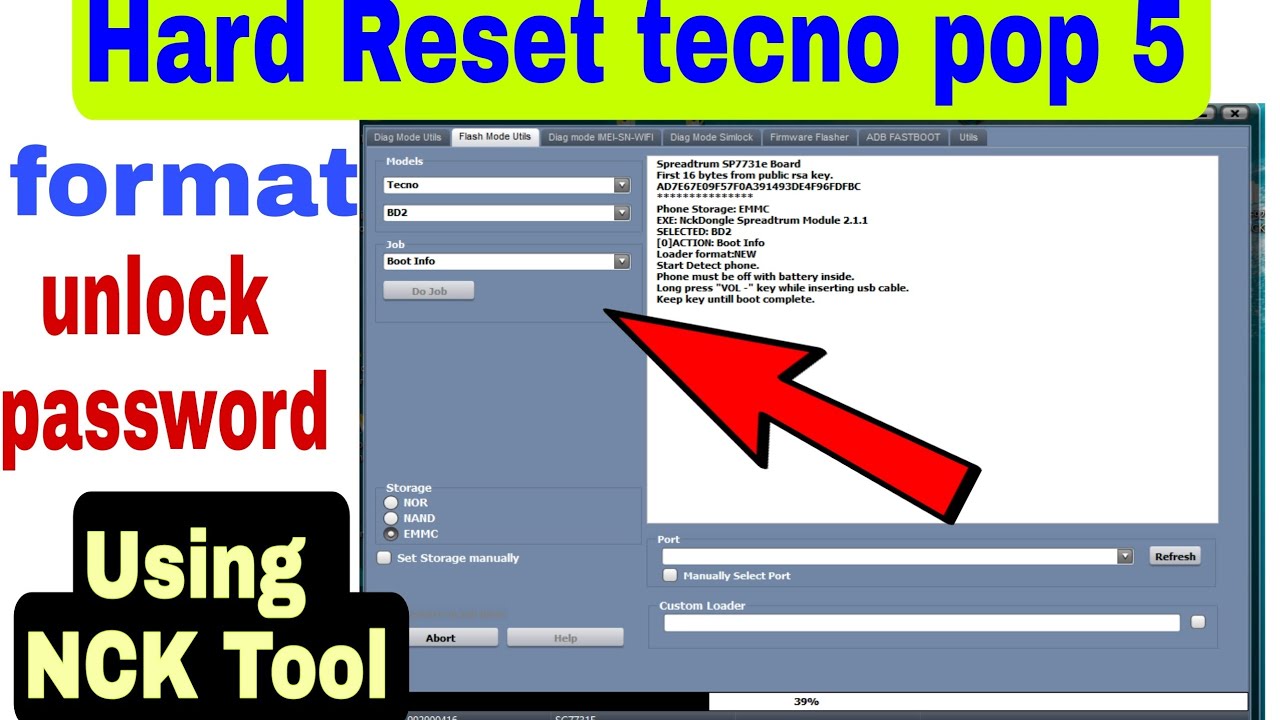 Tecno pop5 hard reset ( BD2 ) with NCK TOOL factory reset , unlock ...