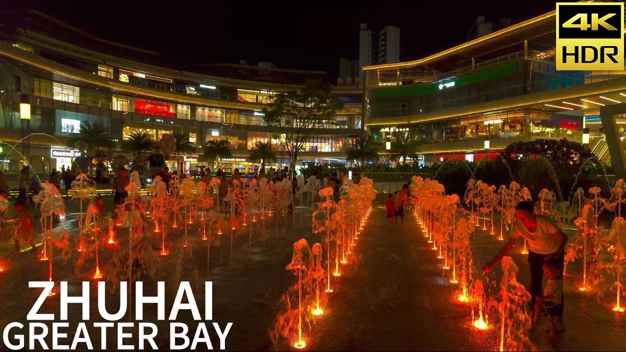 Zhuhai Jinwan Huafa Mall night walk, Greater Bay of China, by Sony ...