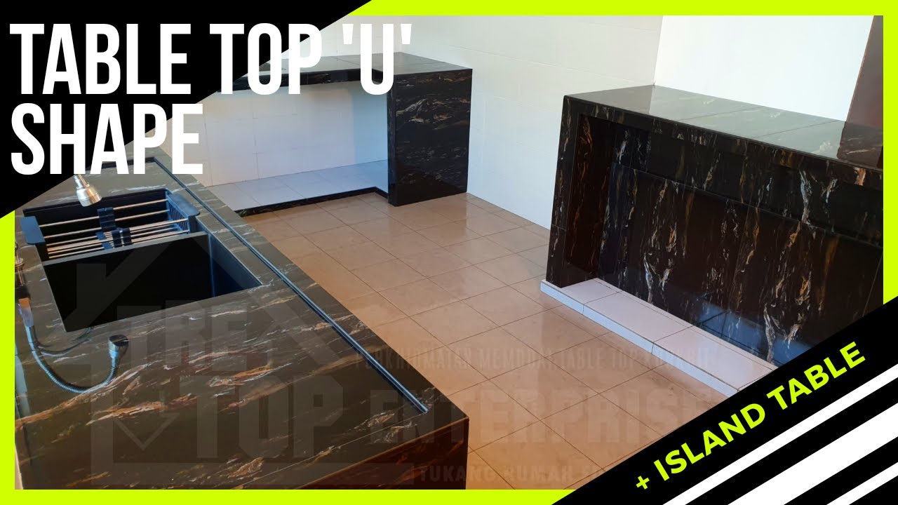 TABLE TOP 'U' SHAPE + ISLAND TABLE || NANO KITCHEN SINK || TIME LAPSE ...