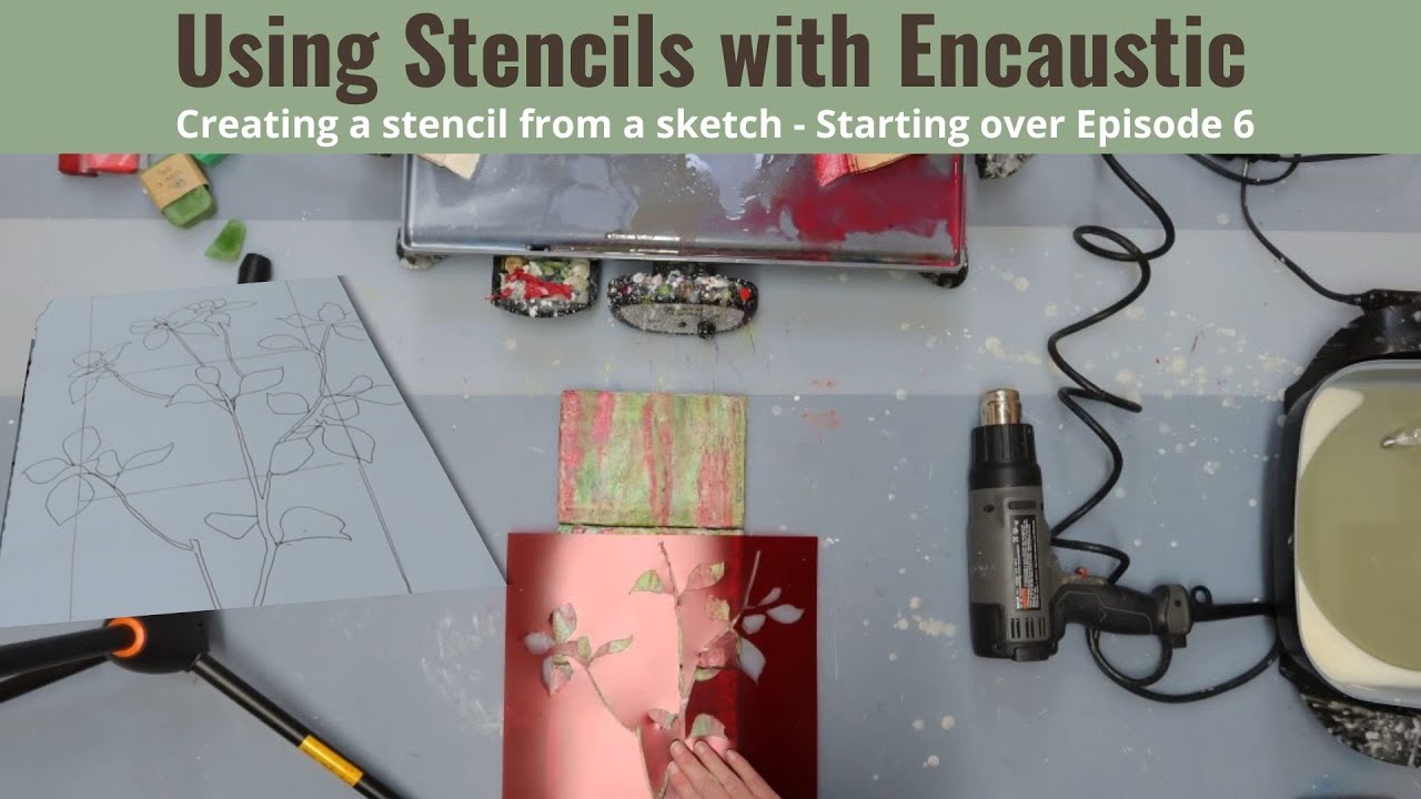 Painting over Artwork: Using Stencils with Encaustic paint, Creating a ...
