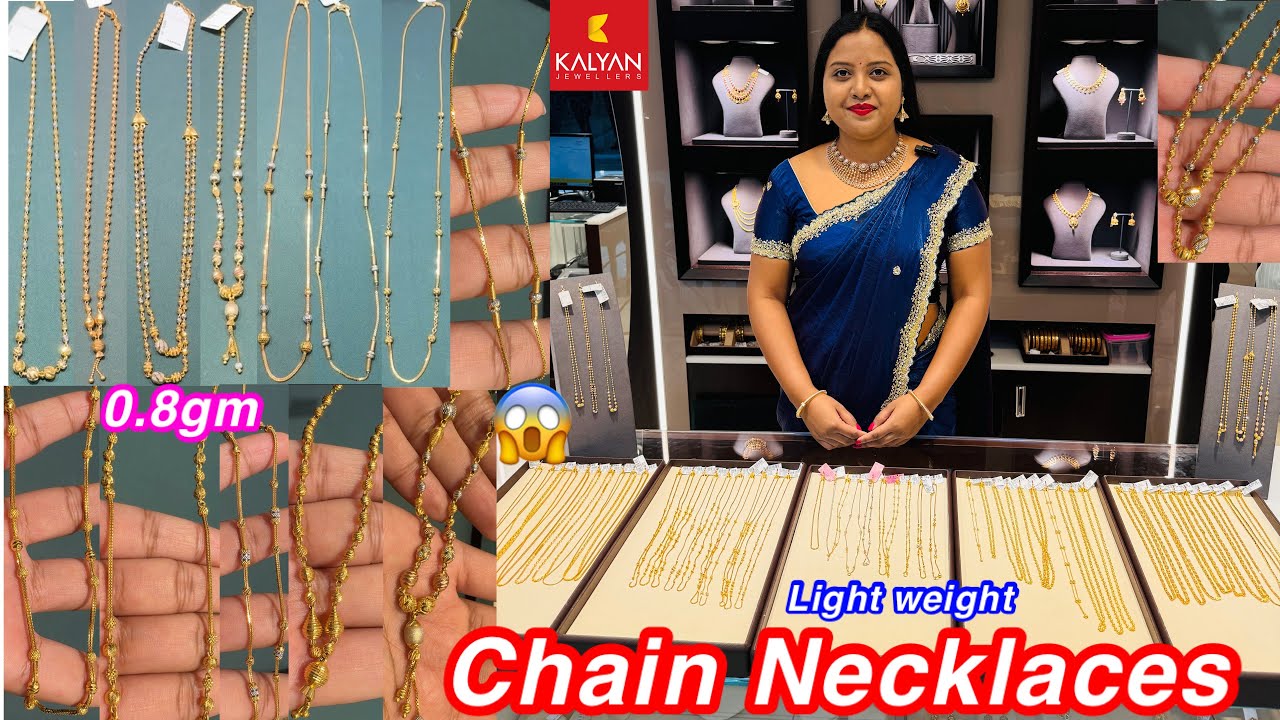 0.8 gm 😱onwards very light weight gold chain designs | Light wt chain ...