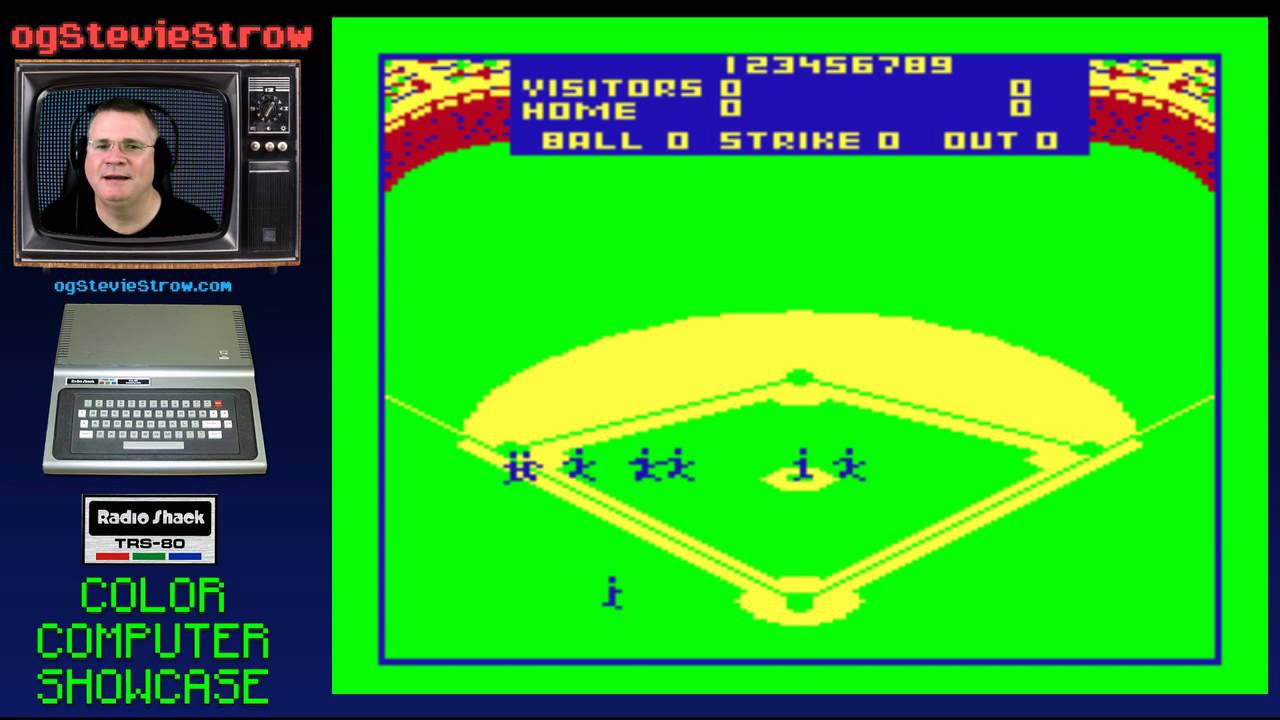 Color Baseball - 1982 - TRs-80 Color Computer Game - YouTube