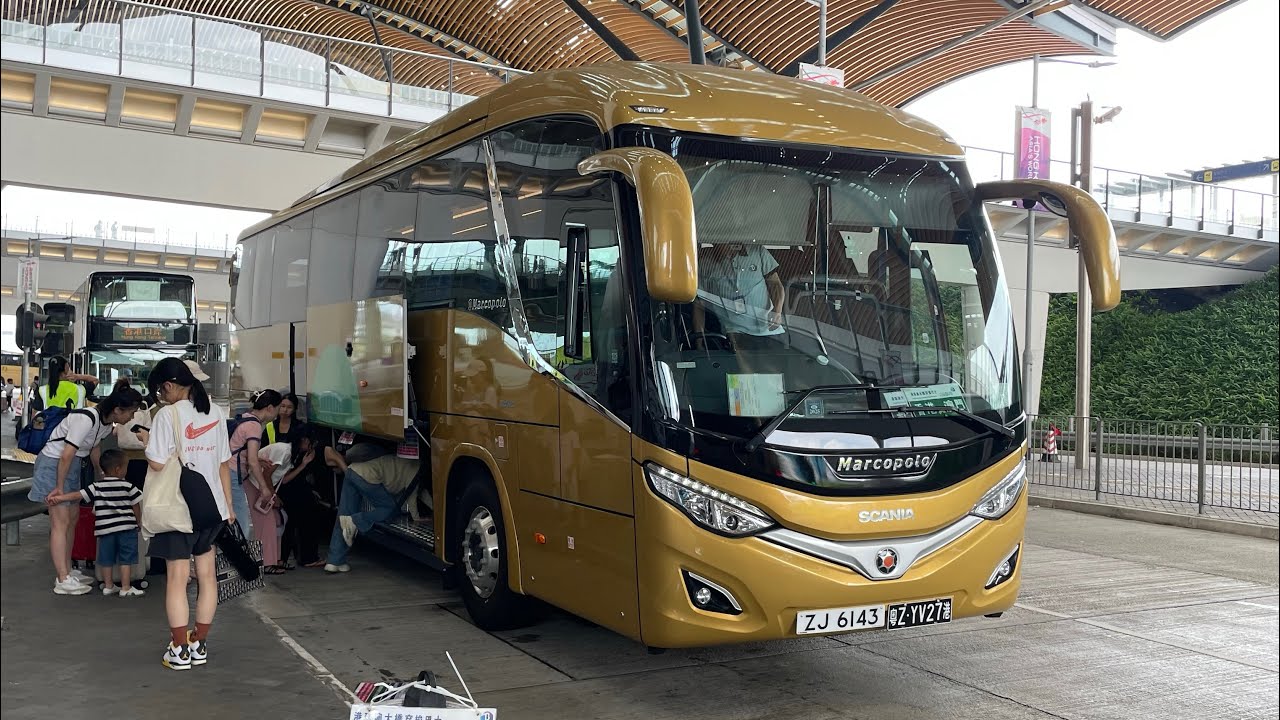 港珠澳大橋穿梭巴士 HZMB Shuttle Bus Scania K410CB ZJ6143 粵ZYV27港 @ 港澳線 大橋澳門口岸至大橋 ...