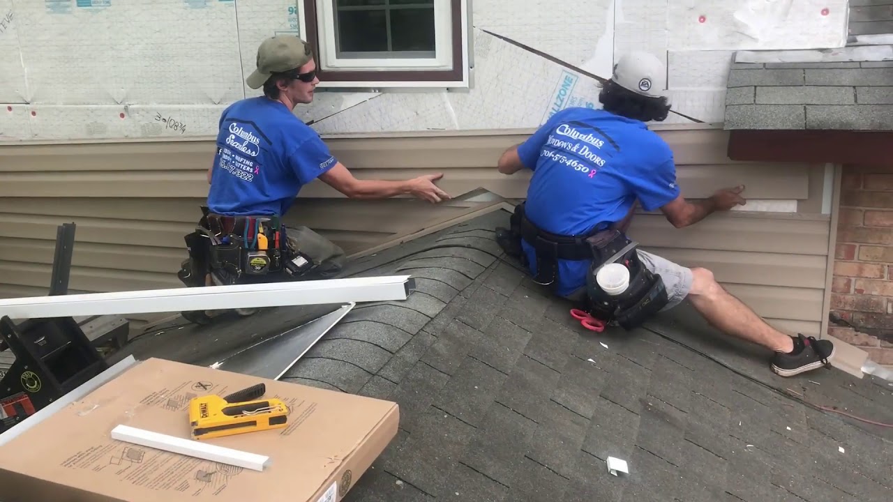 Seamless Steel Siding Panel Install - Columbus Seamless - YouTube