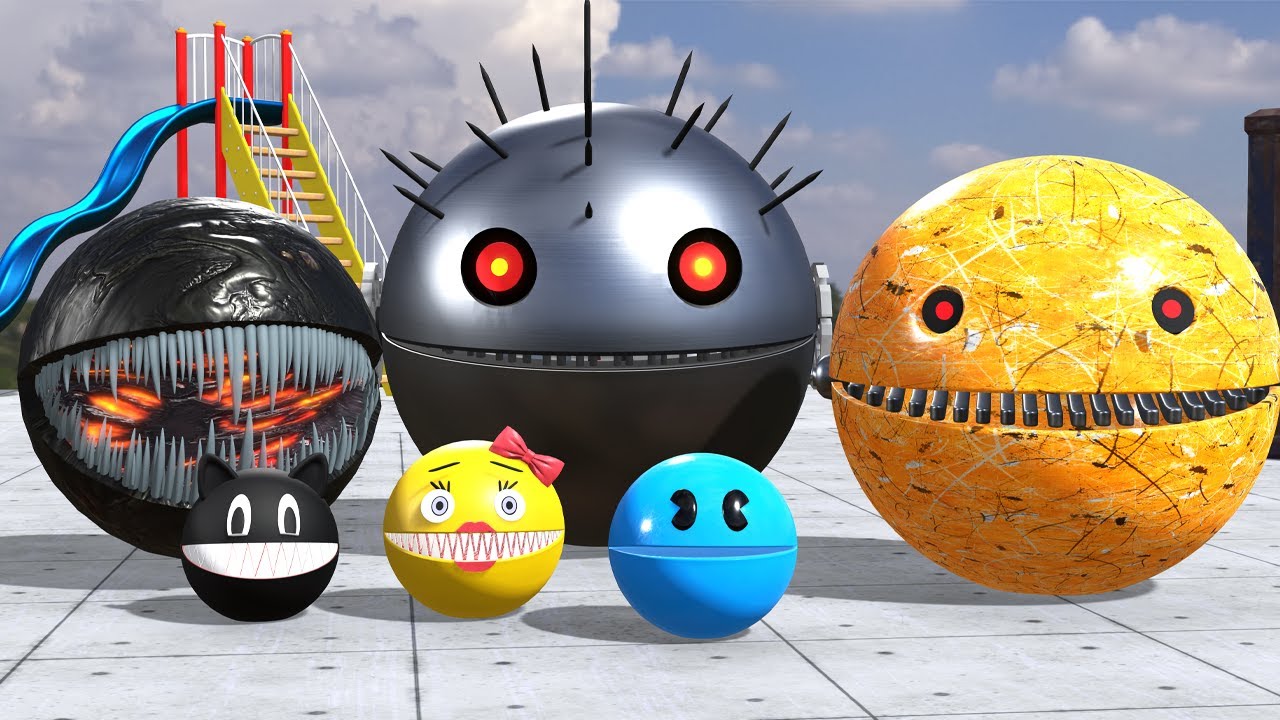 MS PACMAN & PACMAN & ROBOT PACMAN VS CARTOON CAT & MONSTER PACMAN - YouTube