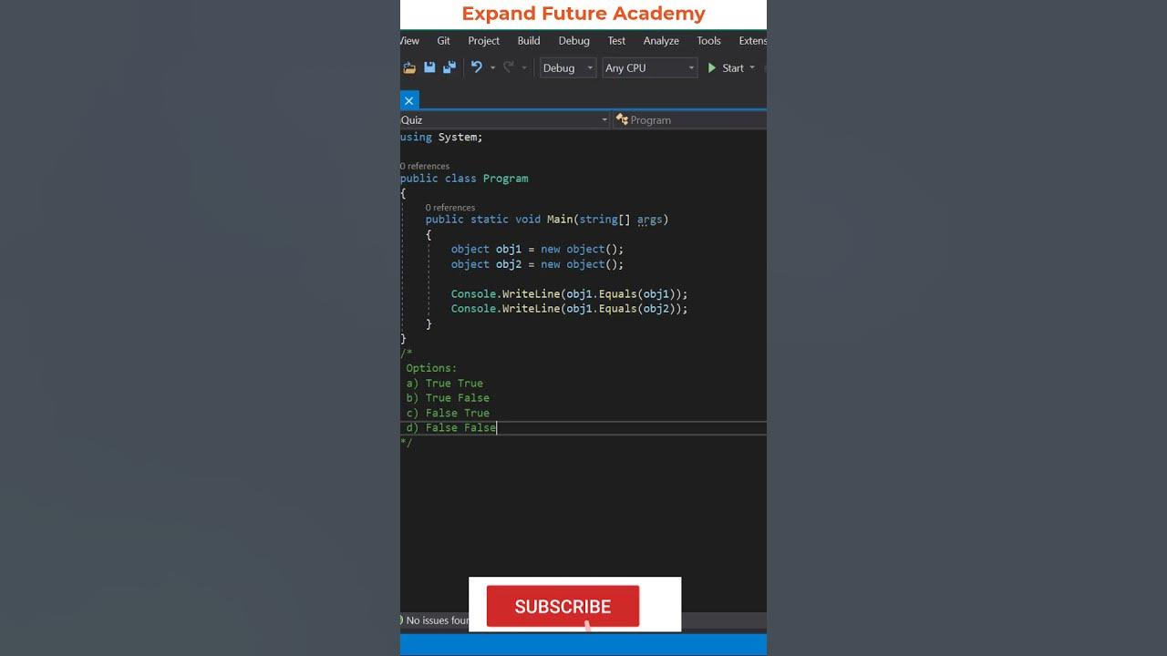 Programming Quiz Questions - Q70 - Expand Future Academy #Shorts #Programming #CSharp #Dotnet ...