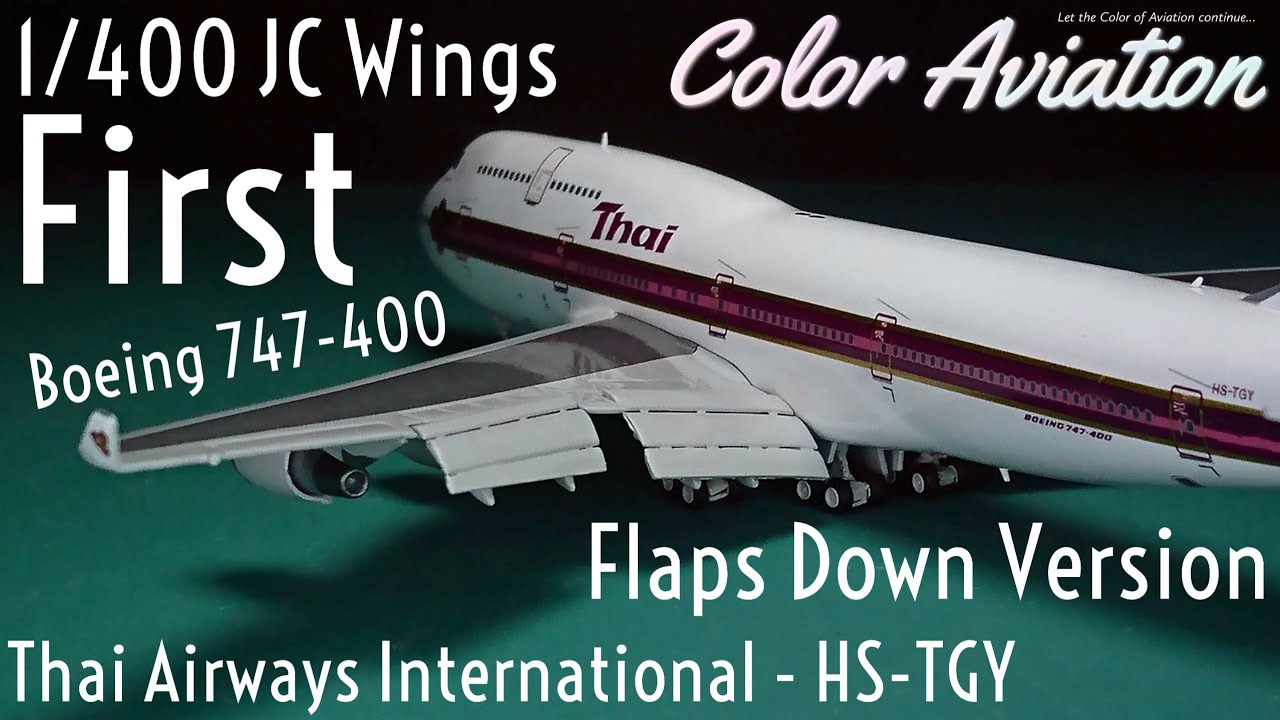 Unboxing 1/400 JC Wings First Boeing 747-400 Flaps Down Version New ...