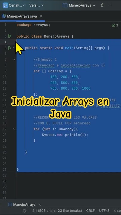 Como crear e inicializar arrays con atajo en #java #backend #developer #clip #programming #trend ...