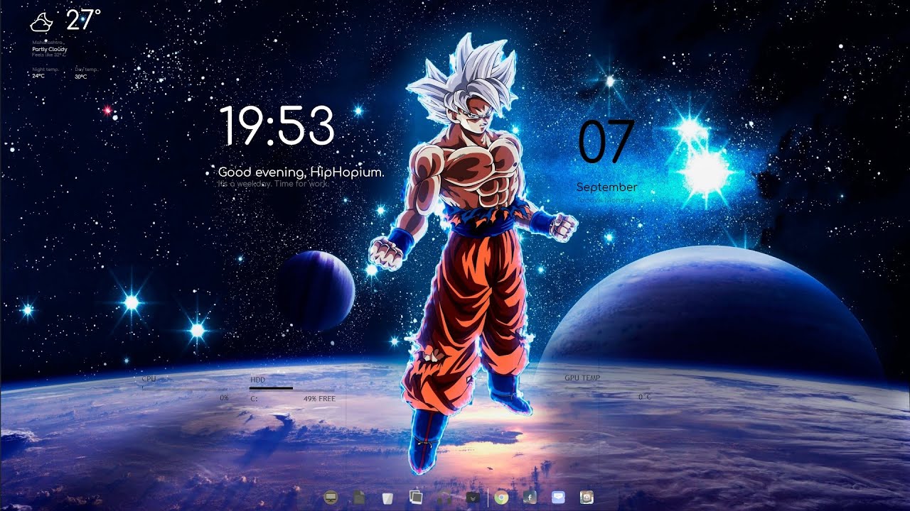 Customize your Windows 10 with Goku's Wallpapers Using Rainmeter Skins ...