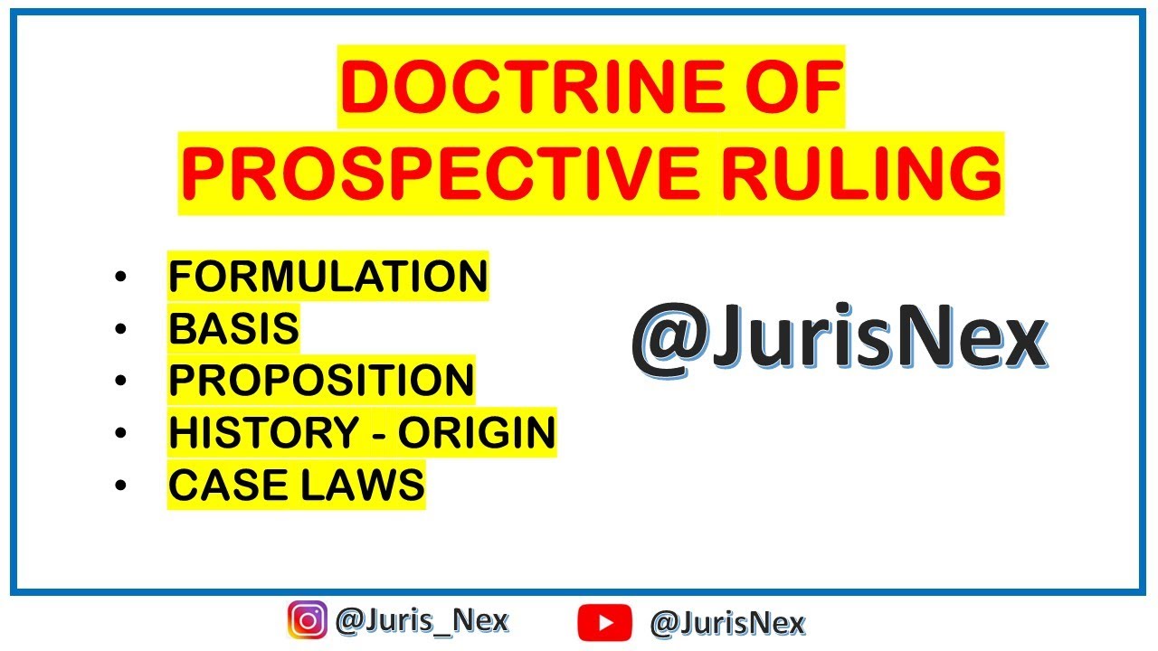 Doctrine of Prospective Overruling #legalupdates #judiciary - YouTube