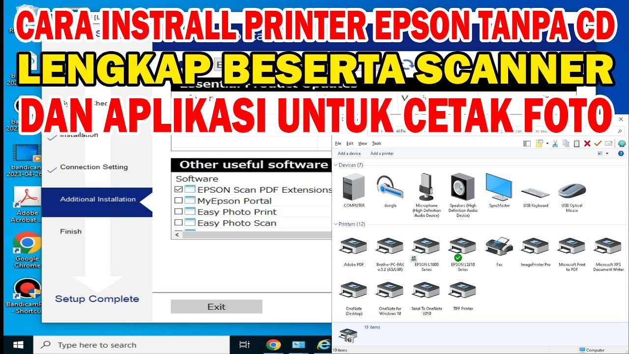 cara install printer epson tanpa cd lengkap beserta scanner epson - YouTube