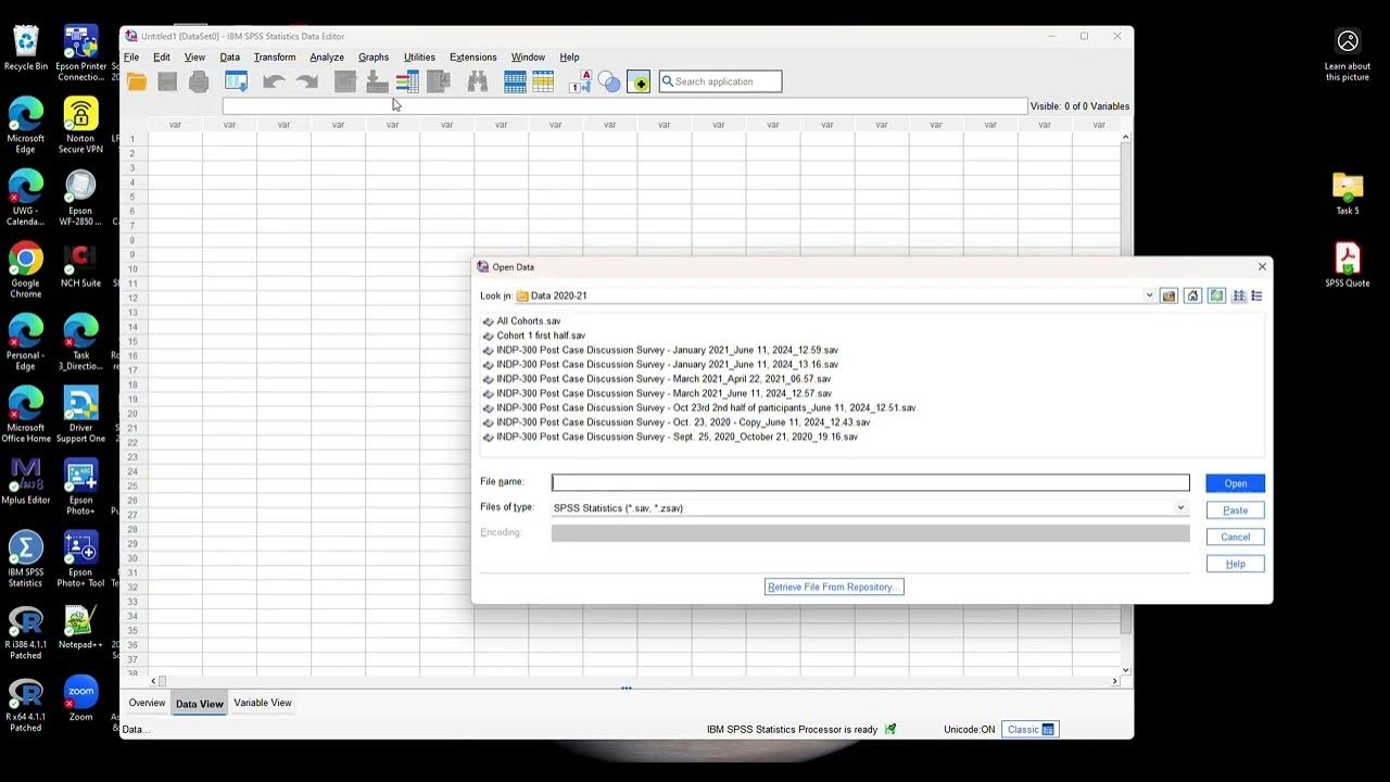 Opening a Data File In IBM SPSS - YouTube
