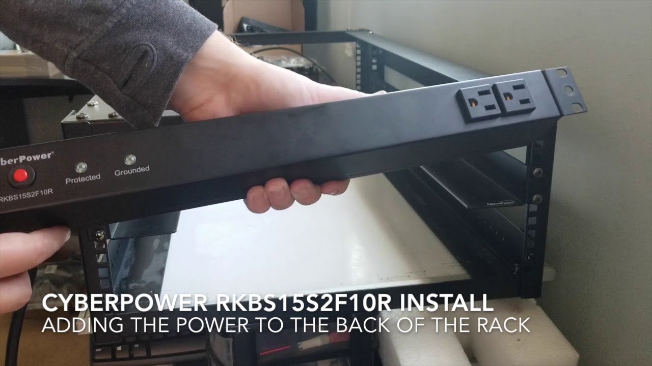 CyberPower 12-Outlet 1U Rackbar Surge Suppressor and 7 inch rack shelf ...