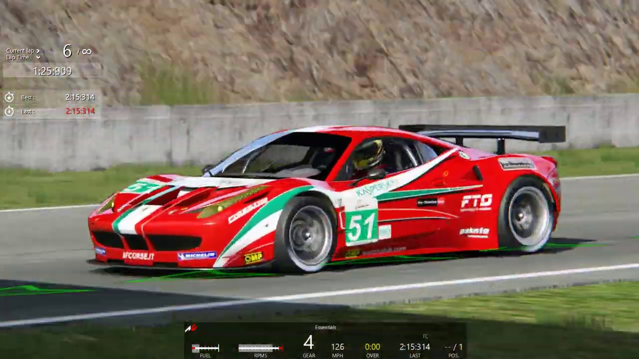 Assetto Corsa - Ferrari 458 GTE at Road America - YouTube