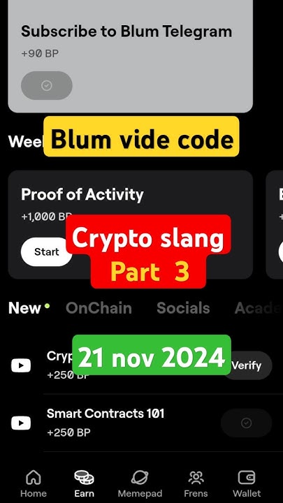 Crypto slang part 3 Blum video code #blum - YouTube