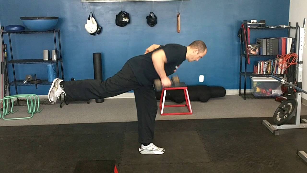 Single Arm Single Leg Dumbbell Row - YouTube