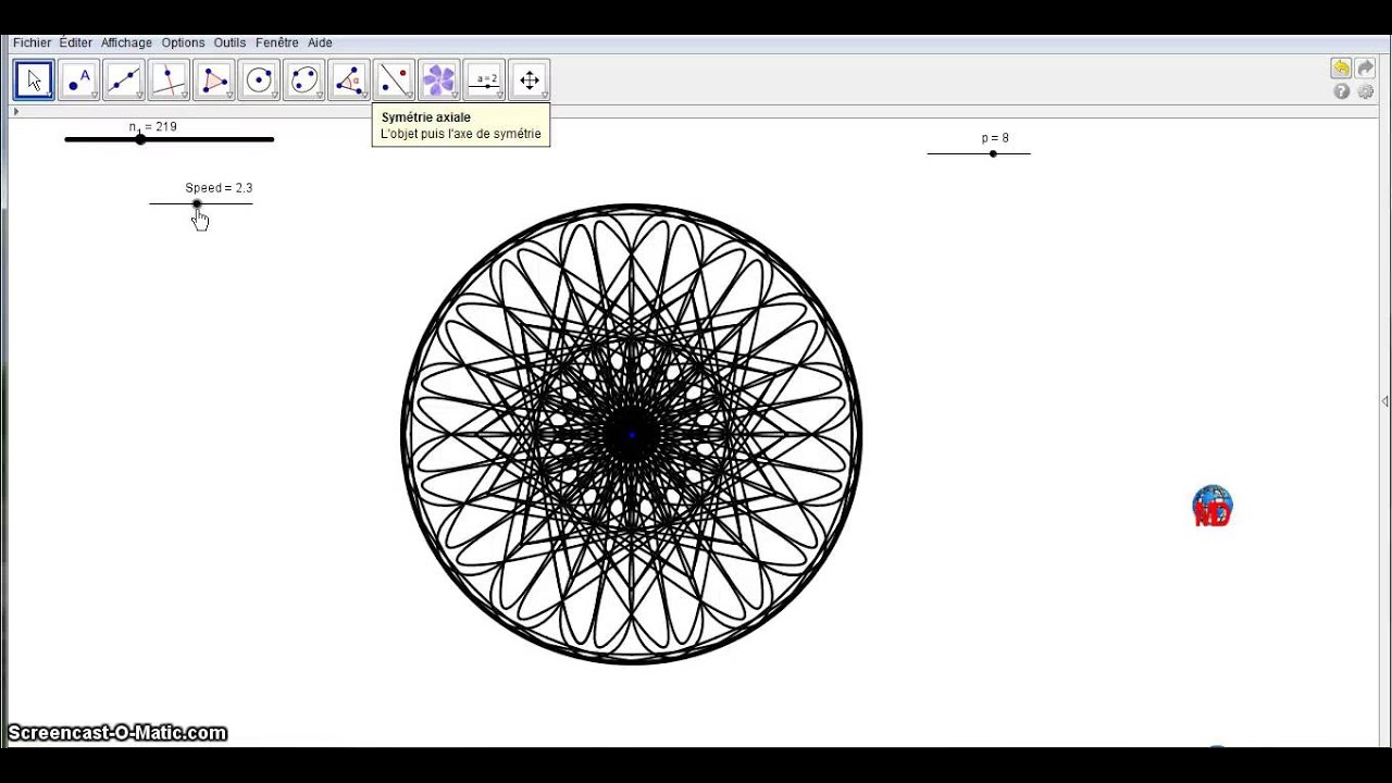 Art of rotation ( rosettes random) with GeoGebra - YouTube