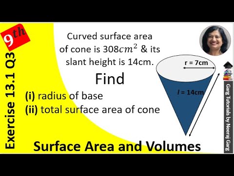 Curved surface area of a cone is 308 cm2 and its slant height is 14 cm ...