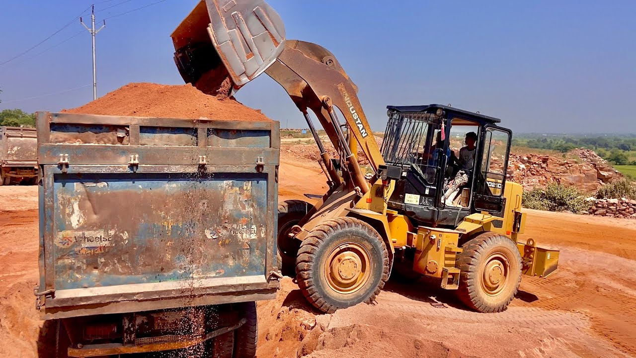 TATA Dump Truck loading SAND by Hindustan Wheel Loaders 2021D ...