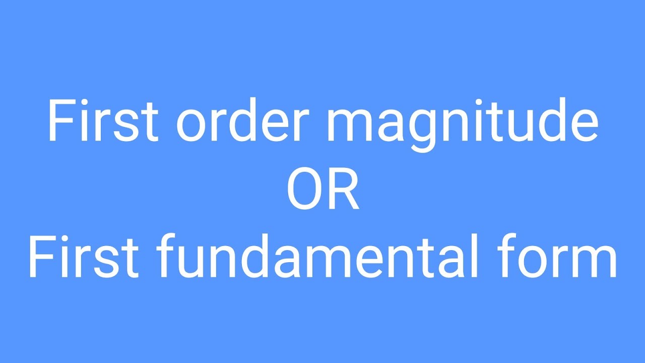 First Fundamental Form - YouTube