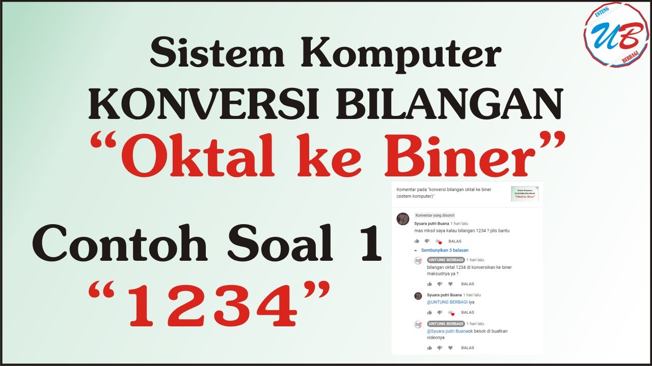 konversi bilangan oktal ke biner | contoh soal 1 - YouTube