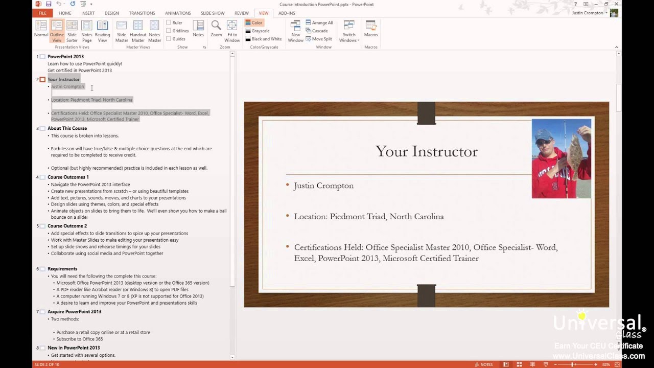 Working in Outline View Tutorial in PowerPoint 2013 - YouTube