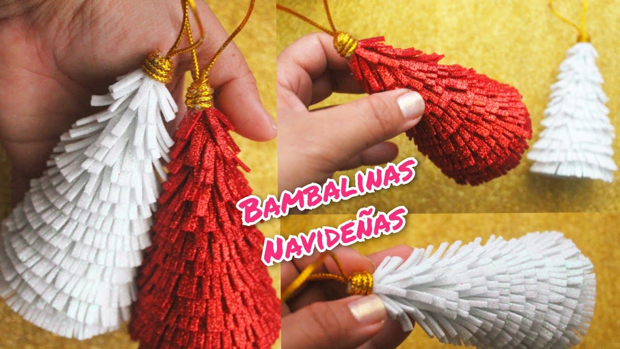 Diy-Como hacer Bambalinas Navideñas con Forma de Árbol de Navidad ...